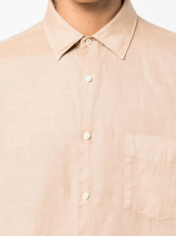 Aspesi Long-sleeve Linen Shirt - Brown