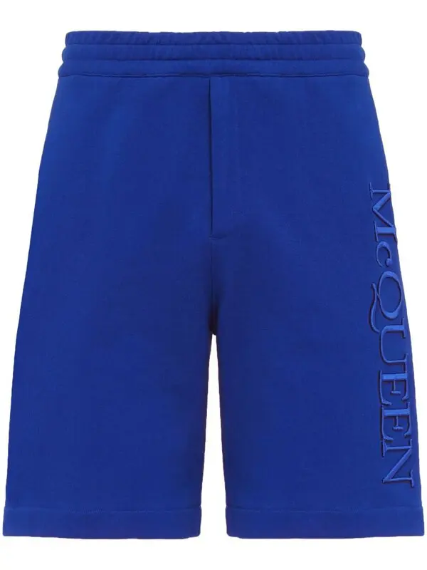Alexander McQueen Embroidered Logo Track Shorts - Blue