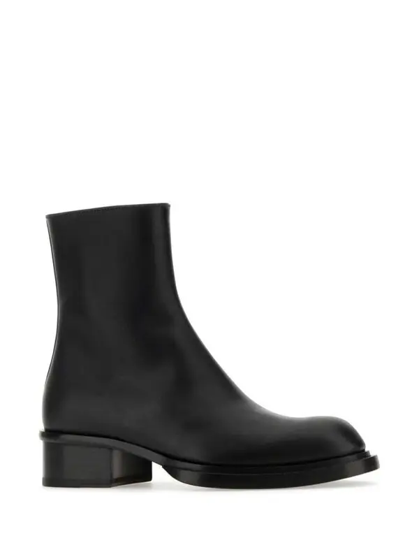 Alexander McQueen Cuban Stack Leather Boots
