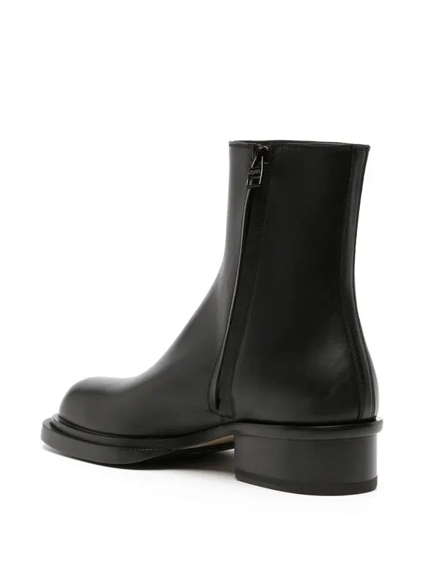 Alexander McQueen Cuban Stack Leather Boots