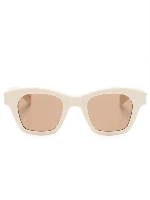 Saint Laurent Sl 592 Square-frame Sunglasses - Neutrals