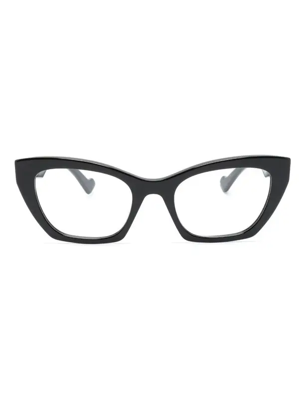 Gucci Logo Plaque Cat-eye Frame Glasses - Black