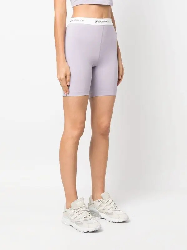 SPORTY & RICH Logo Waistband Shorts