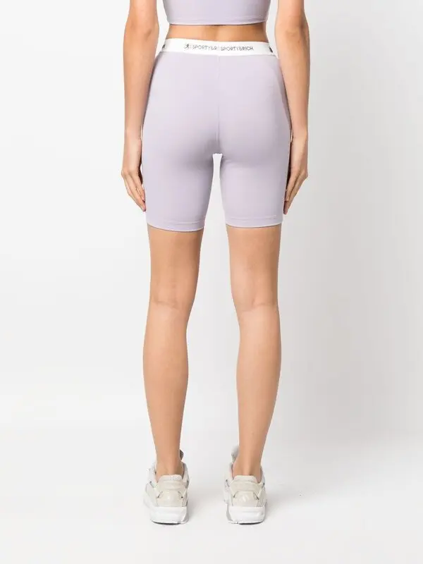 SPORTY & RICH Logo Waistband Shorts