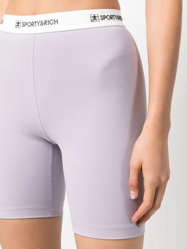 SPORTY & RICH Logo Waistband Shorts