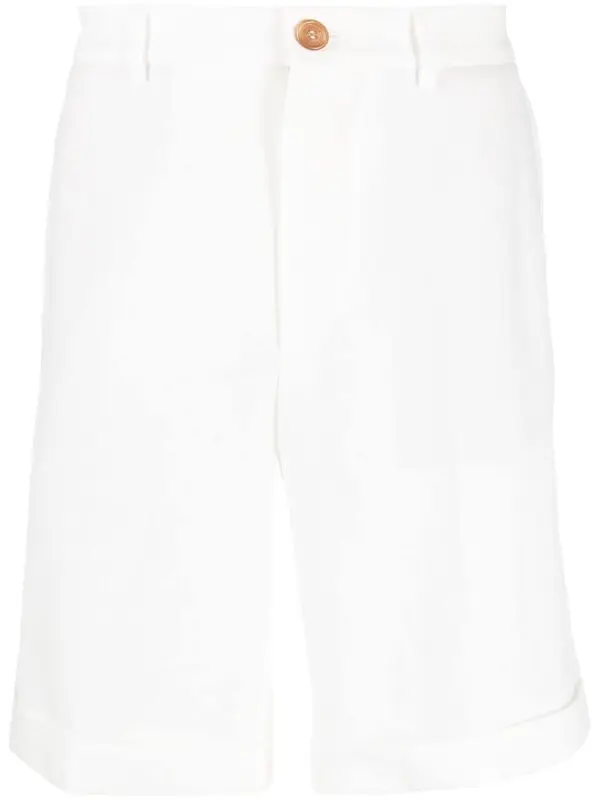 Brunello Cucinelli Pressed-crease Bermuda Shorts - White