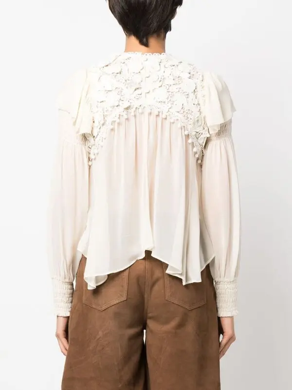 Isabel Marant Étoile Lace-detail Long-sleeve Blouse