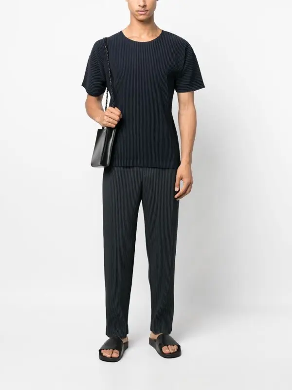 Issey Miyake Ribbed-effect T-shirt - Blue