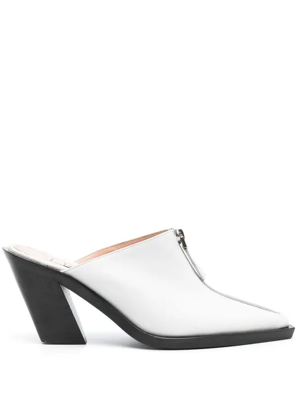 ELLEME 85mm Eclair-zip Leather Mules