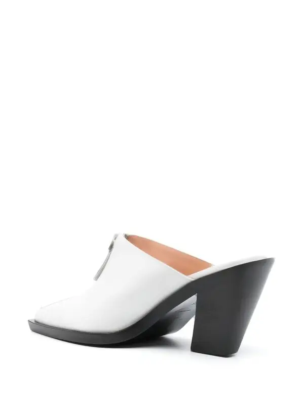 ELLEME 85mm Eclair-zip Leather Mules