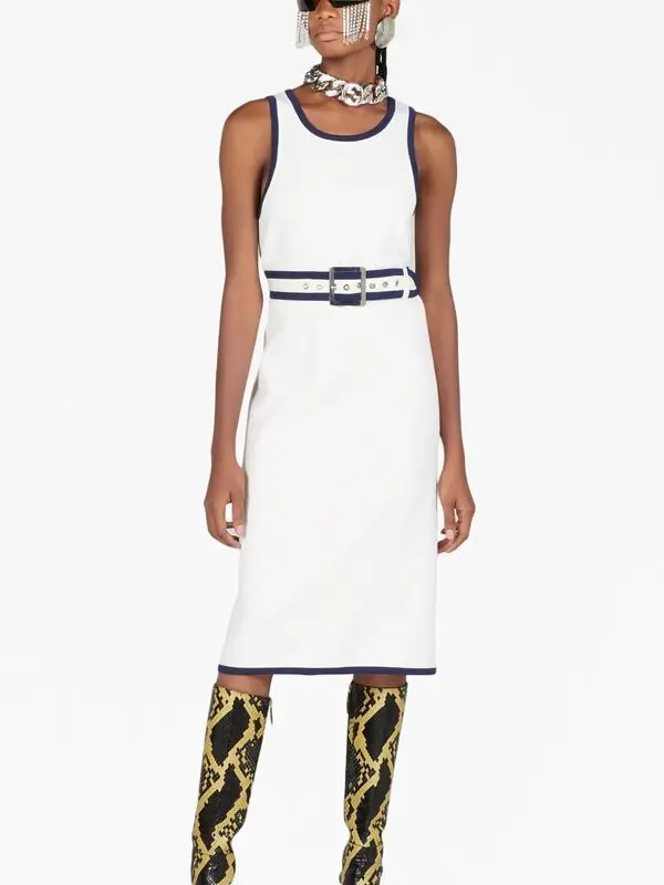 Gucci Belted Midi Dress - White | Editorialist display picture 3