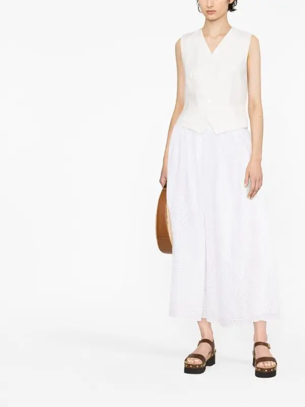 Polo Ralph Lauren Broderie-anglaise Linen Midi Skirt