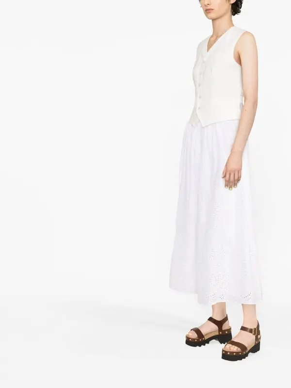 Polo Ralph Lauren Broderie-anglaise Linen Midi Skirt