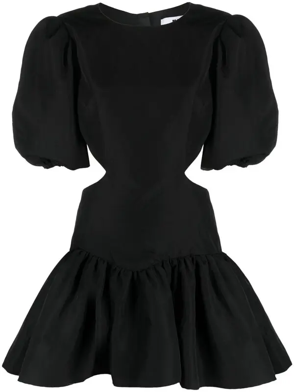 slim fit dress slacks Black Flared Sleeve Cut Out Diamante Mini Dress