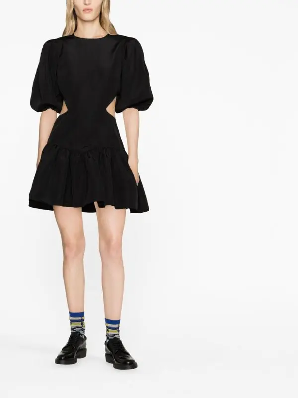MSGM Cut-out Flared Mini Dress