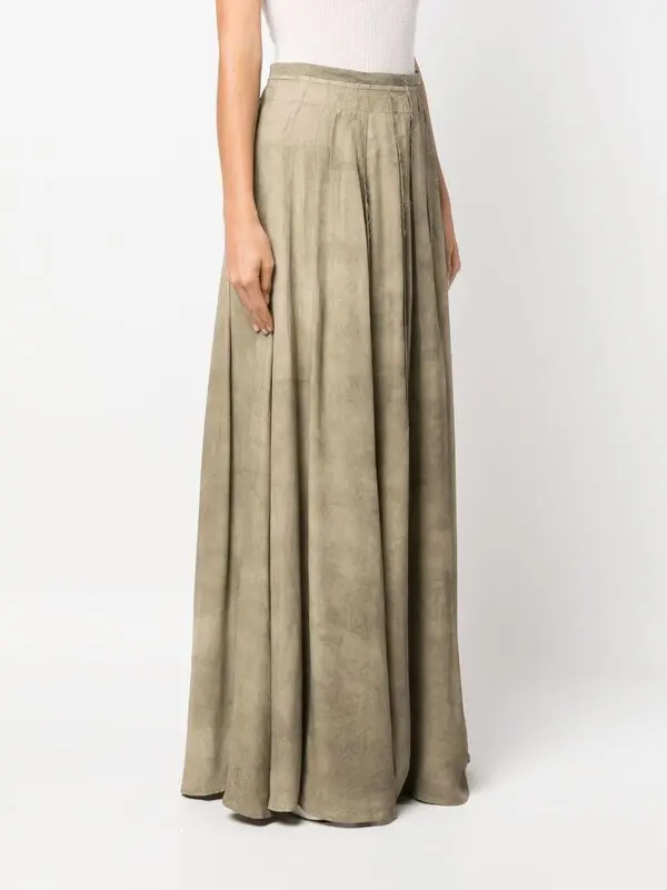 ZIGGY CHEN Distressed Pleated Maxi Skirt
