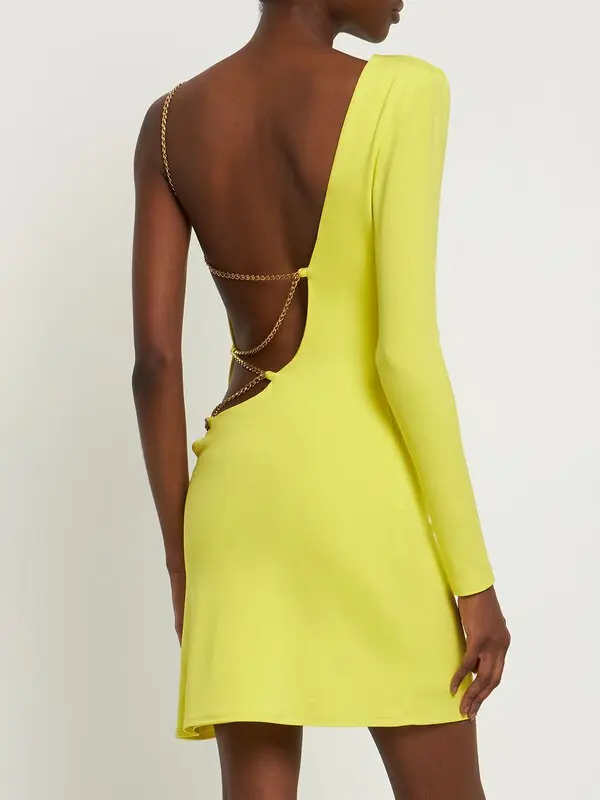 Dundas Perrie One Shoulder Stretch Mini Dress In Yellow - 50% Off |  Editorialist