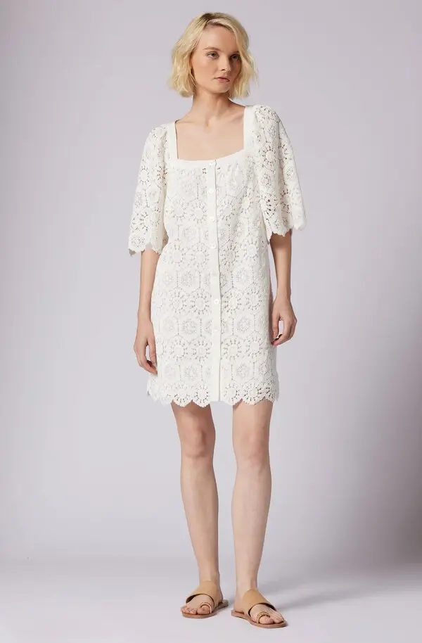 Joie Leona Mini Crochet Dress