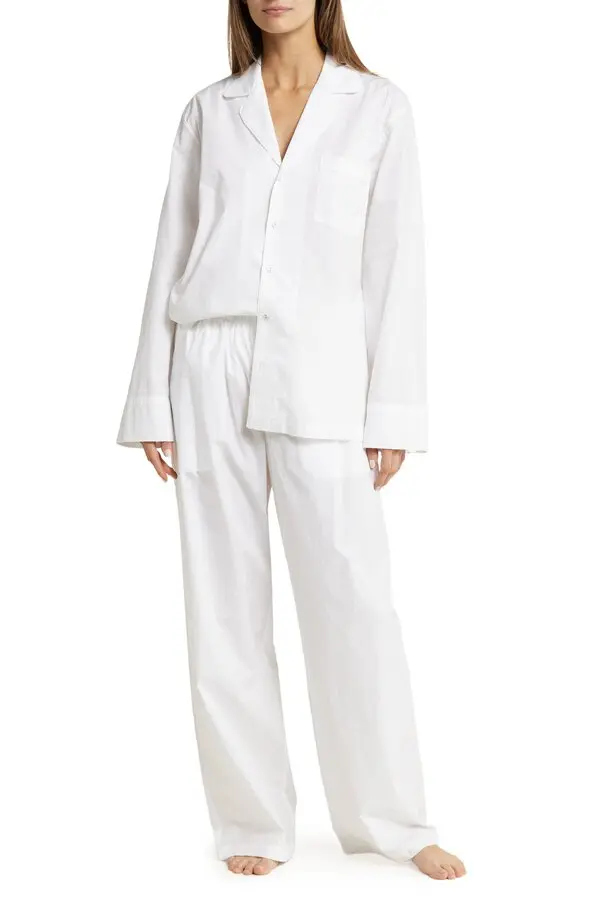 SKIMS Cotton Poplin Sleep Pants - Snow