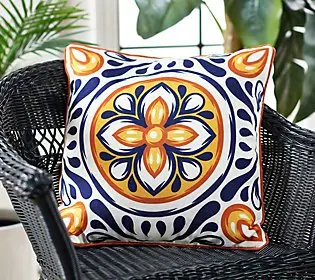 MARIGOLD Talavera 18'x18' Printed In/outdoor Pillow - One-color