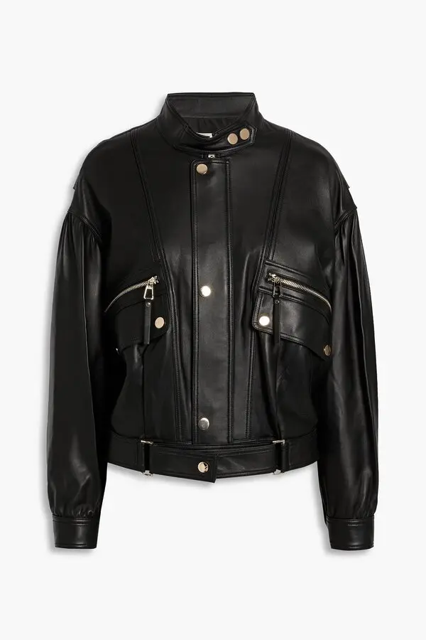 Diane Von Furstenberg Rabia Oversized Leather Jacket