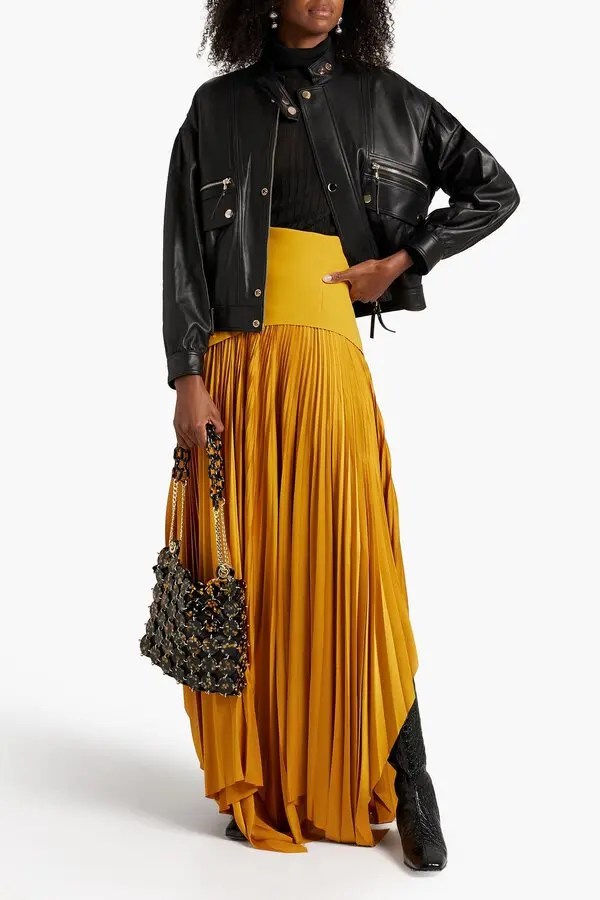 Diane Von Furstenberg Rabia Oversized Leather Jacket