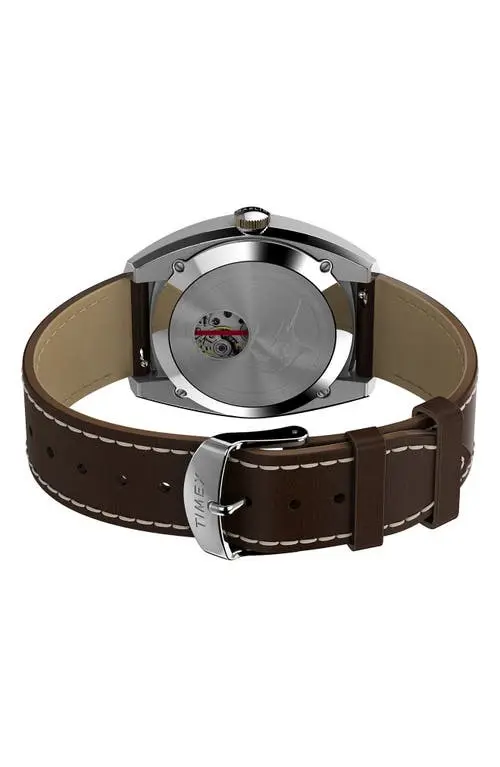 TIMEX® Marlin Automatic Leather Strap Watch
