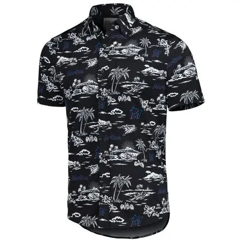 Reyn Spooner Miami Marlins Kekai Performance Button-up Shirt