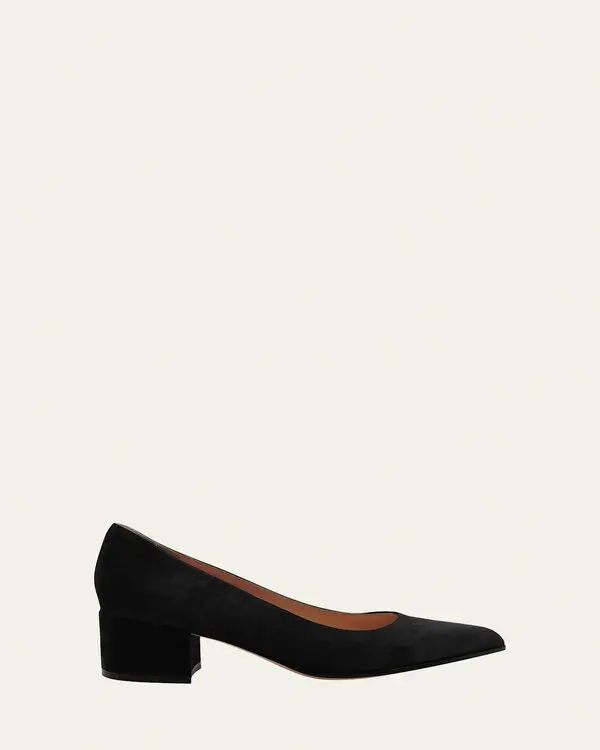 GIANVITO ROSSI Piper 45 Suede Pumps - Black