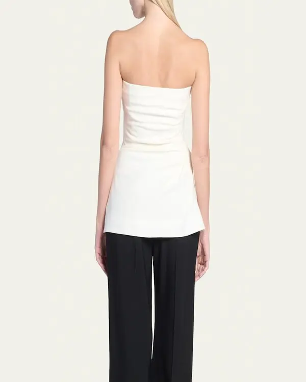 Proenza Schouler Gathered Crepe Strapless Top - White