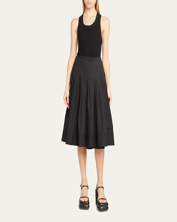 Proenza Schouler Matte Viscose Ribbed Knit Tank Top - Black