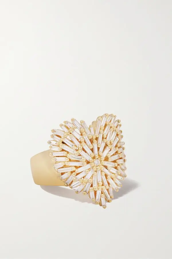 SUZANNE KALAN Heart Diamond Ring - Gold