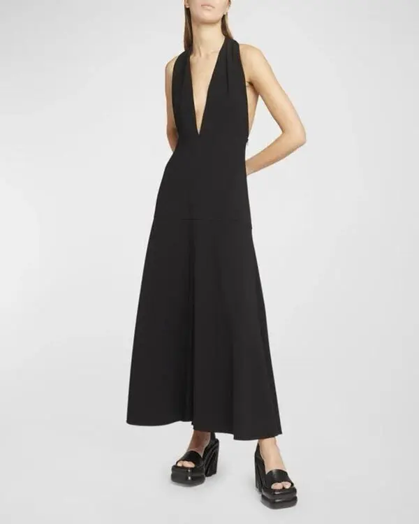 Proenza Schouler Matte Viscose Crepe Twist-back Maxi Dress - Black