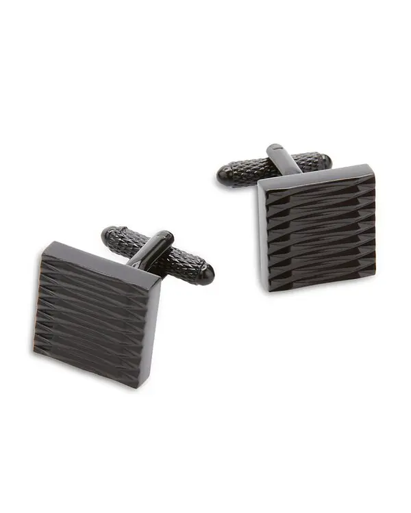 Bloomingdale'S Multi Lines Square Cufflinks Exclusive - Black