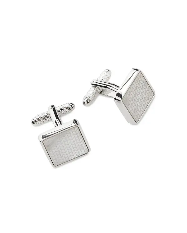 Bloomingdale'S Square Mother Of Peal Cufflinks Exclusive - Silver