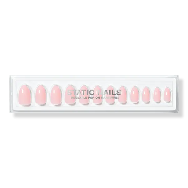 STATIC NAILS Delicate Pink Like Acrylic Reusable Pop-on Manicures