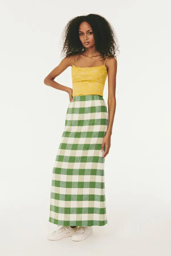 Dress Green Tartan Pencil Skirt Rosie Assoulin Check Flared Pencil - Main Image