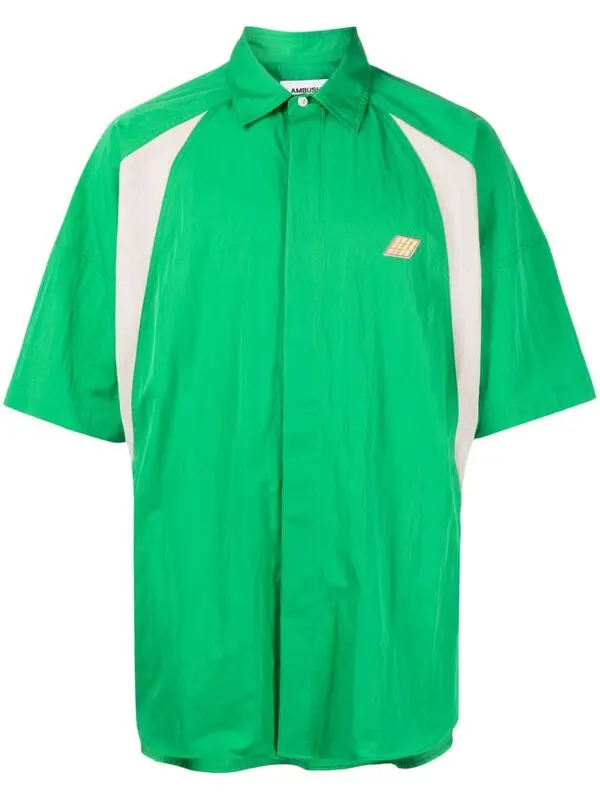 AMBUSH Logo-patch Dolman-sleeve Shirt - Green