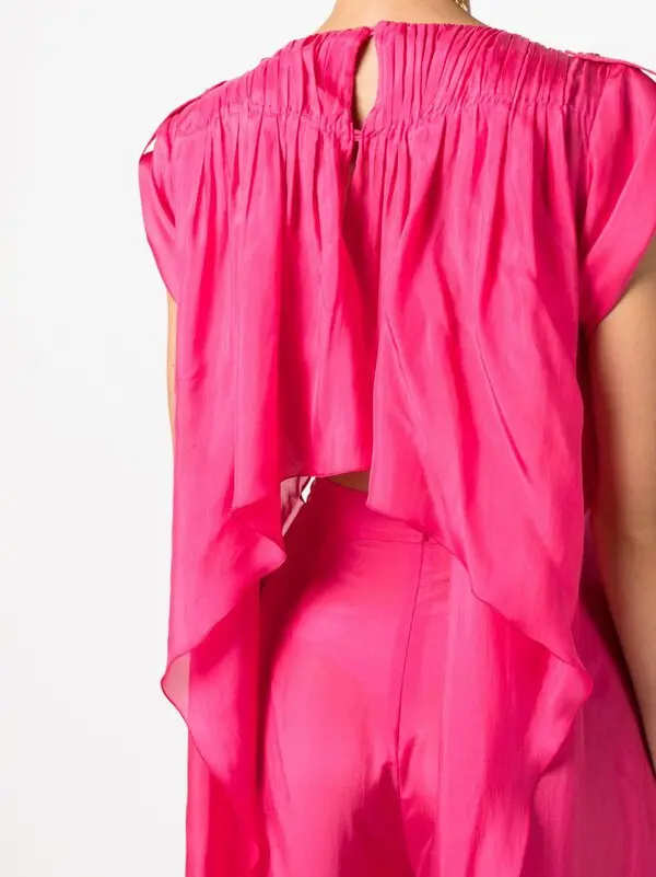 Alberta Ferretti Tied-waist Draped Silk Jumpsuit