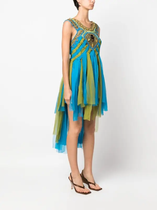 Alberta Ferretti Embellished Sleeveless Midi Dress