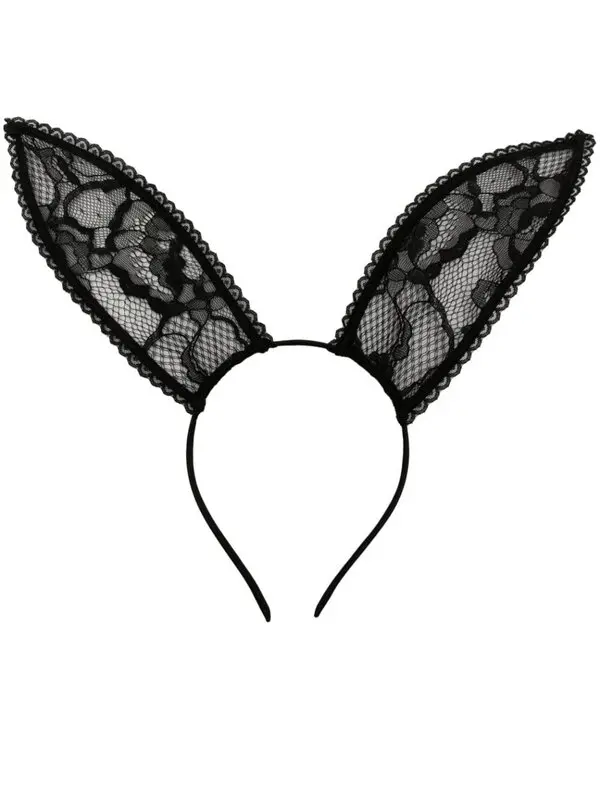 FLEUR DU MAL Lace Bunny Ears - Black