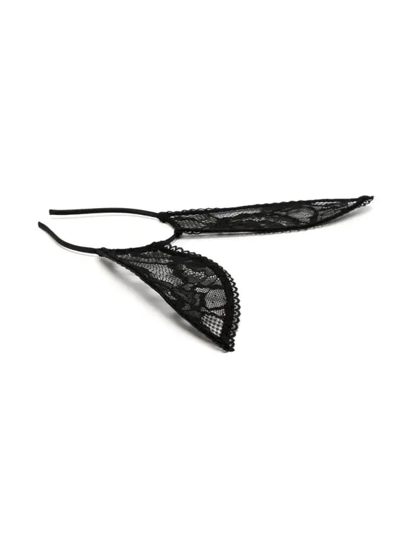 FLEUR DU MAL Lace Bunny Ears - Black
