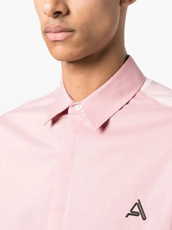 AMBUSH Logo-embroidered Cotton Shirt - Pink