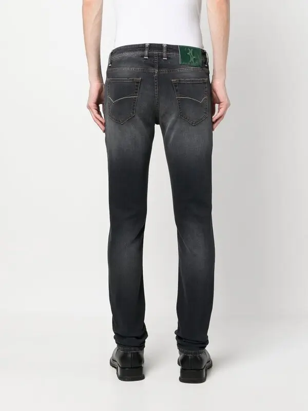 BILLIONAIRE Logo-patch Straight Leg Jeans - Grey