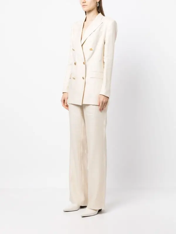 Tagliatore Double-breasted Linen Suit - Neutrals