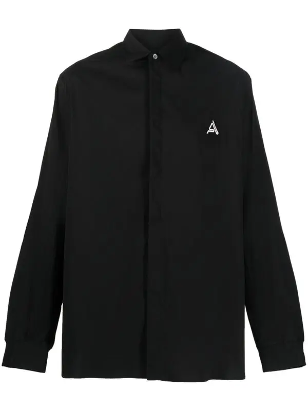 AMBUSH Logo-embroidered Cotton Shirt - Black