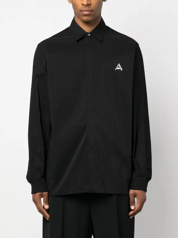 AMBUSH Logo-embroidered Cotton Shirt - Black