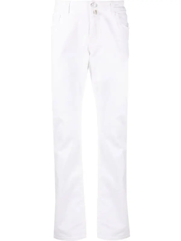 BILLIONAIRE Mid-rise Straight Leg Jeans - White