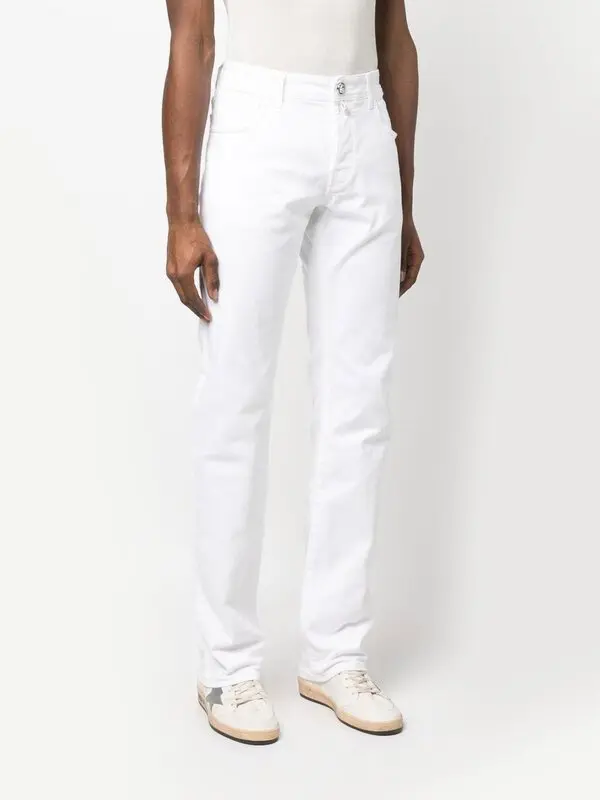 BILLIONAIRE Mid-rise Straight Leg Jeans - White