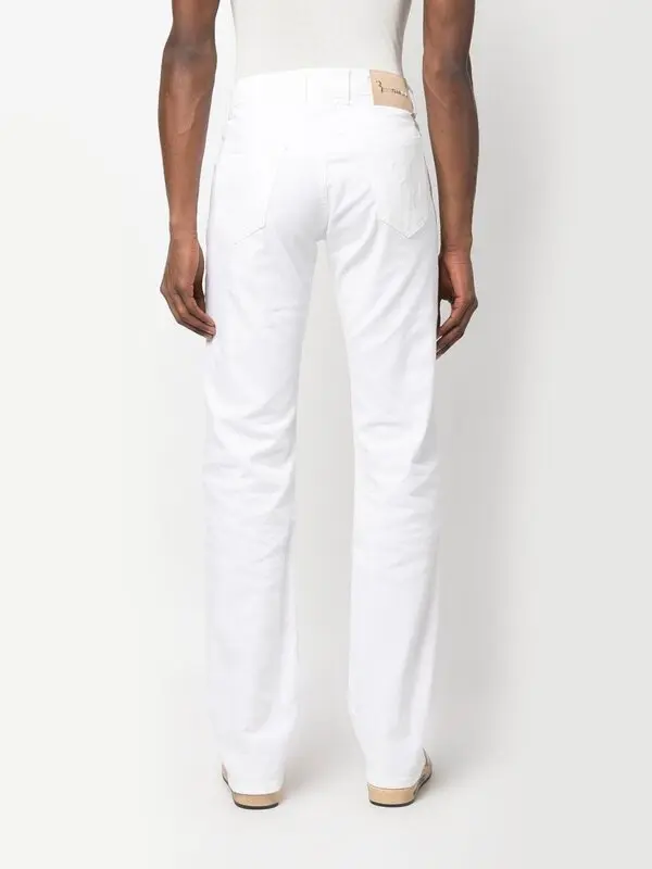 BILLIONAIRE Mid-rise Straight Leg Jeans - White